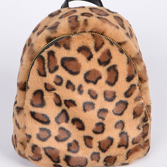3AM Forever® | Bags | Faux Fur Animal Print Mini Backpack | Poshmark
